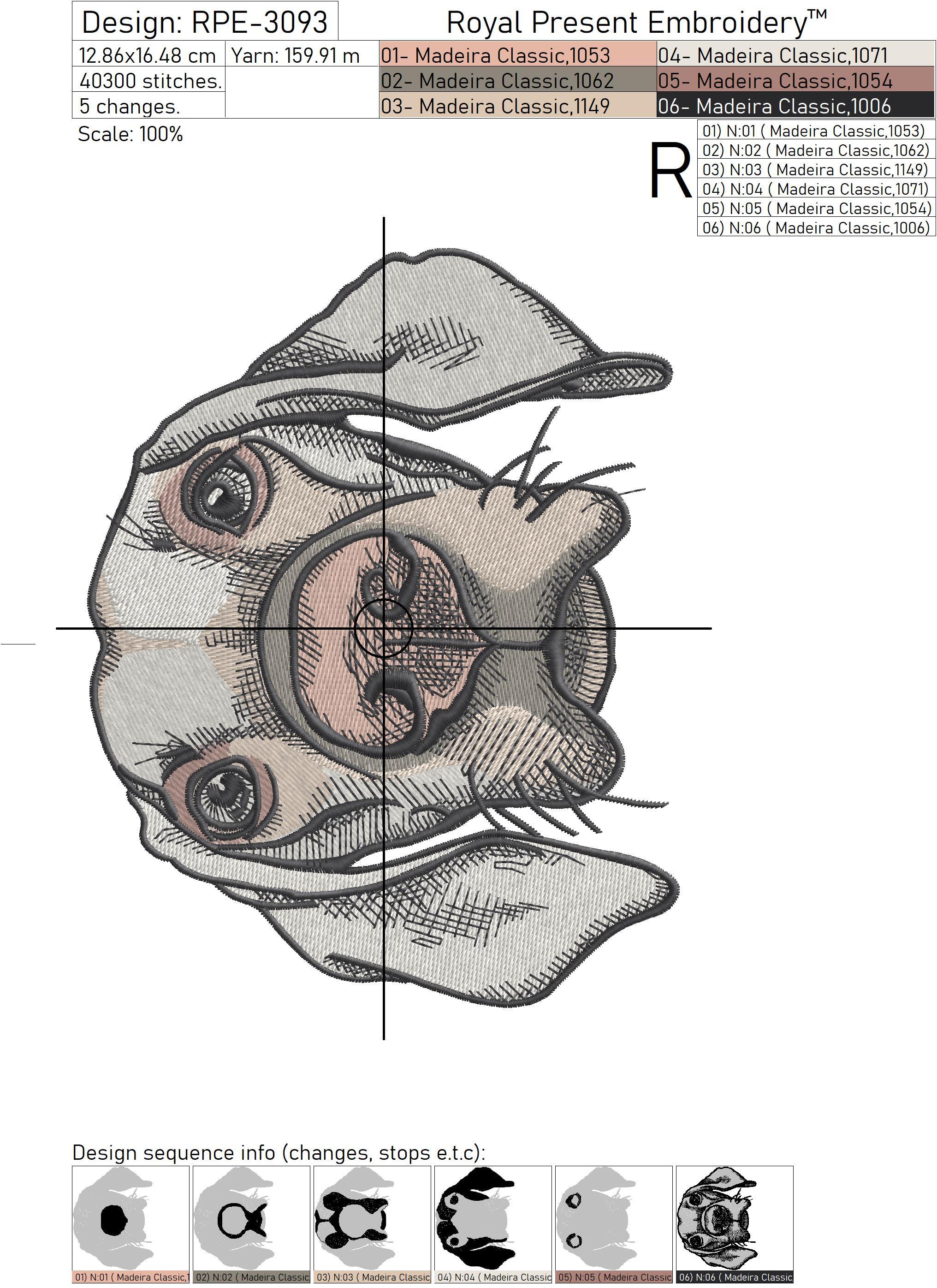 Realistic Dog Portrait Machine Embroidery Design - 5 Sizes | Royal ...