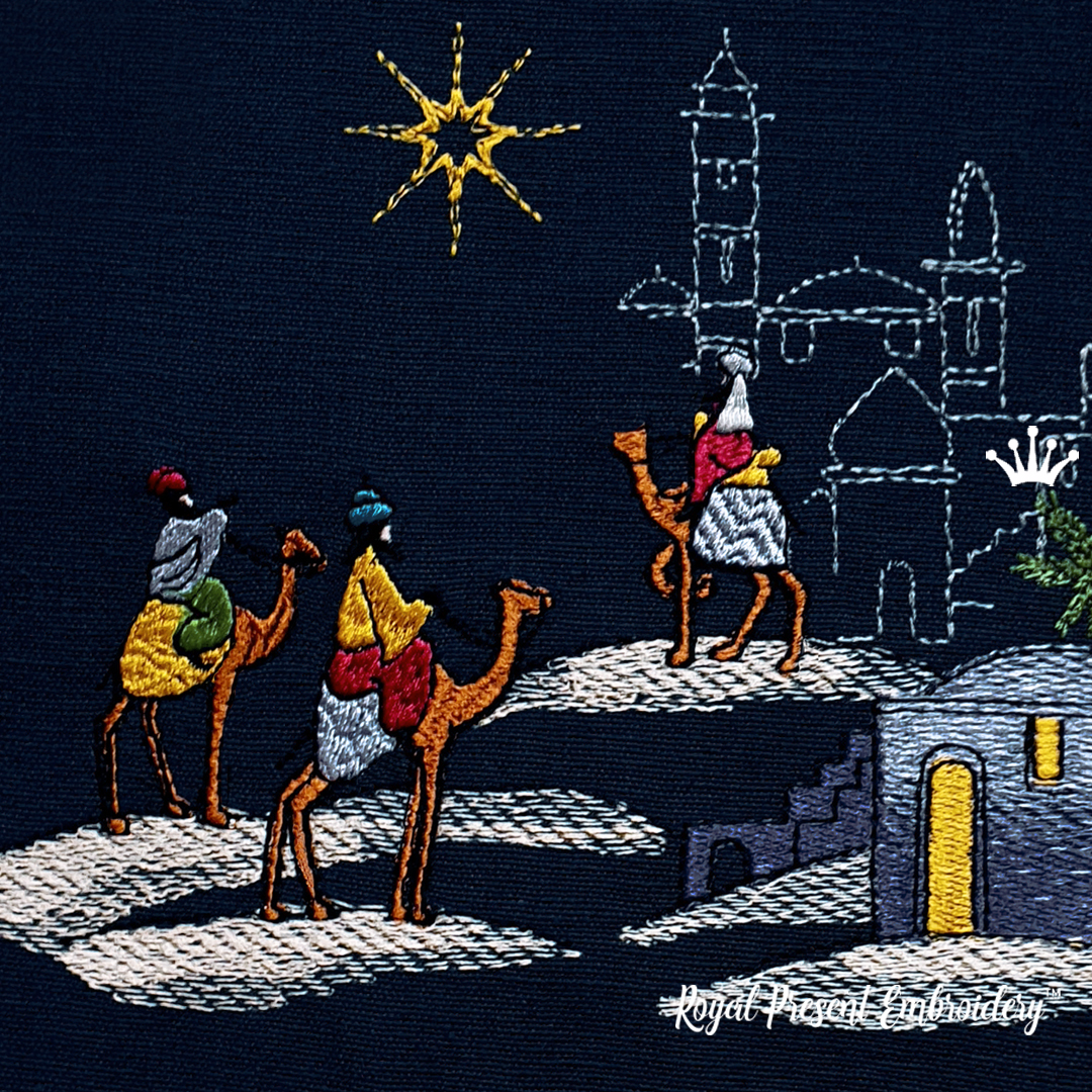 Three Wise Men Machine Embroidery Design - 5 sizes | Royal Present ...
