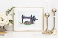 Vintage Sewing Machine with roses machine embroidery design - 4 sizes ...