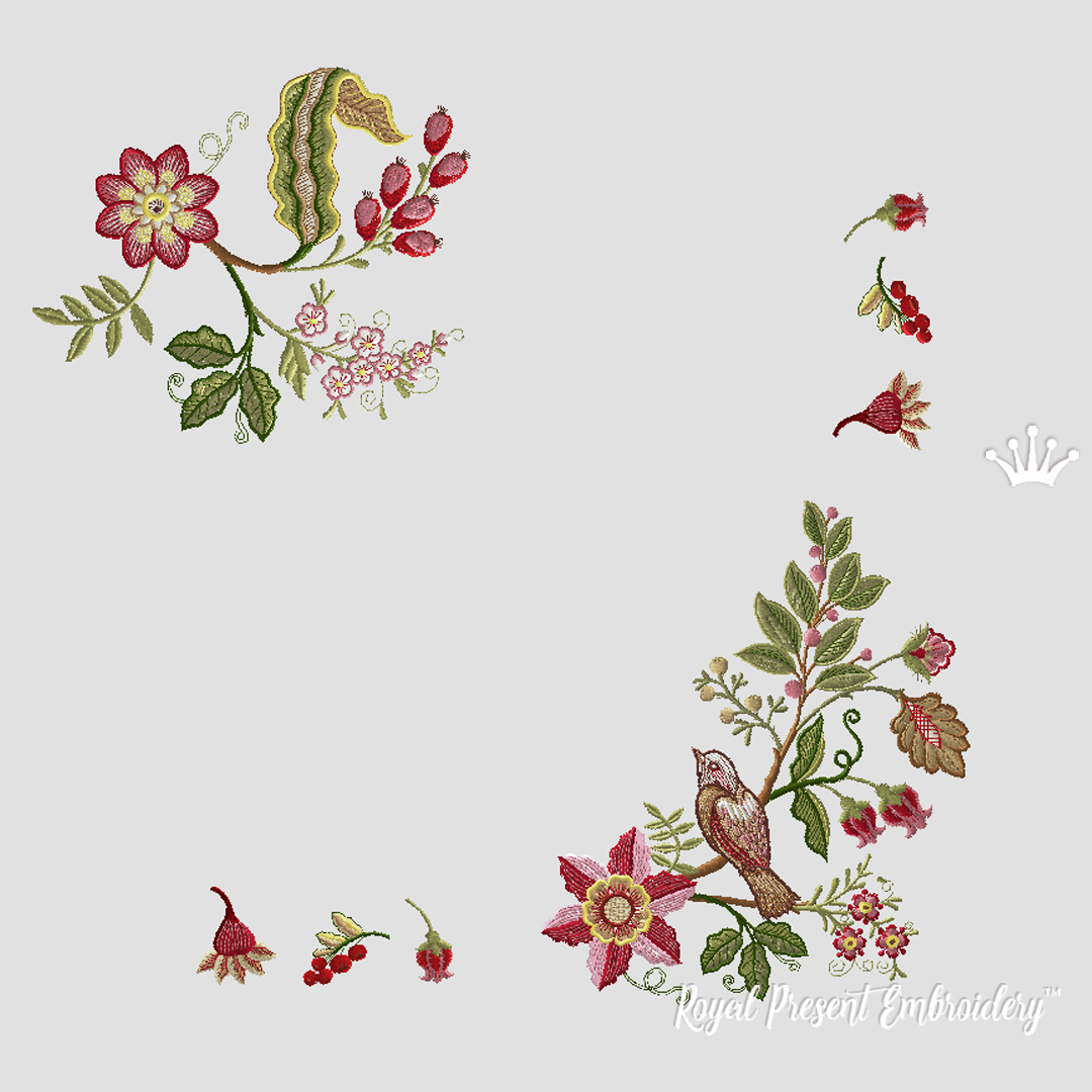Large Jacobean set of Machine Embroidery Designs - 3 sizes | Royal ...