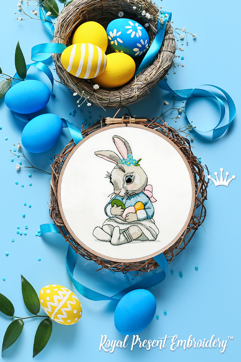 Baby Bunny Girl Small Easter Machine Embroidery Design - 4 sizes ...