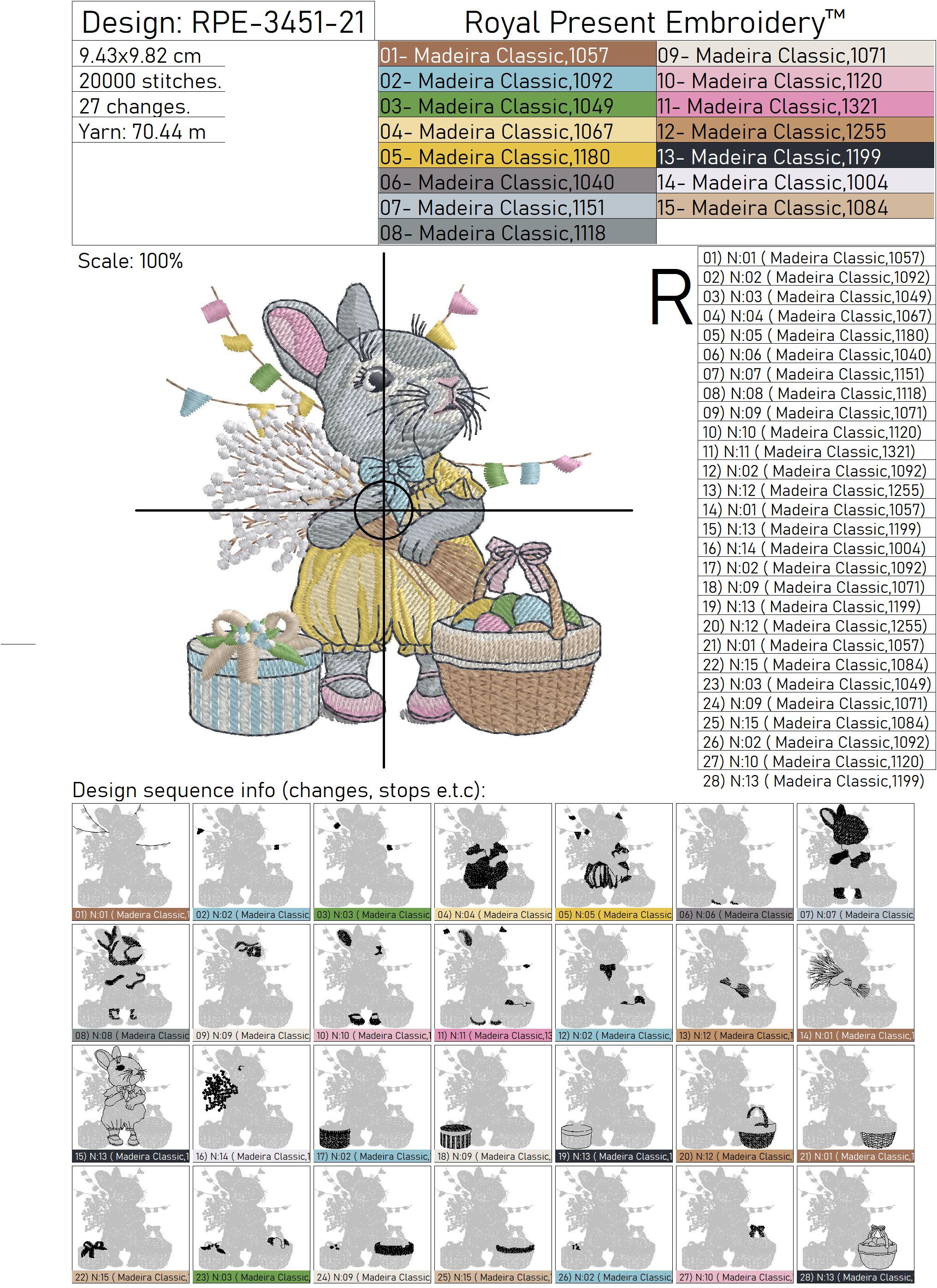 Little Bunny Easter Machine Embroidery Design - 4 sizes | Royal Present ...