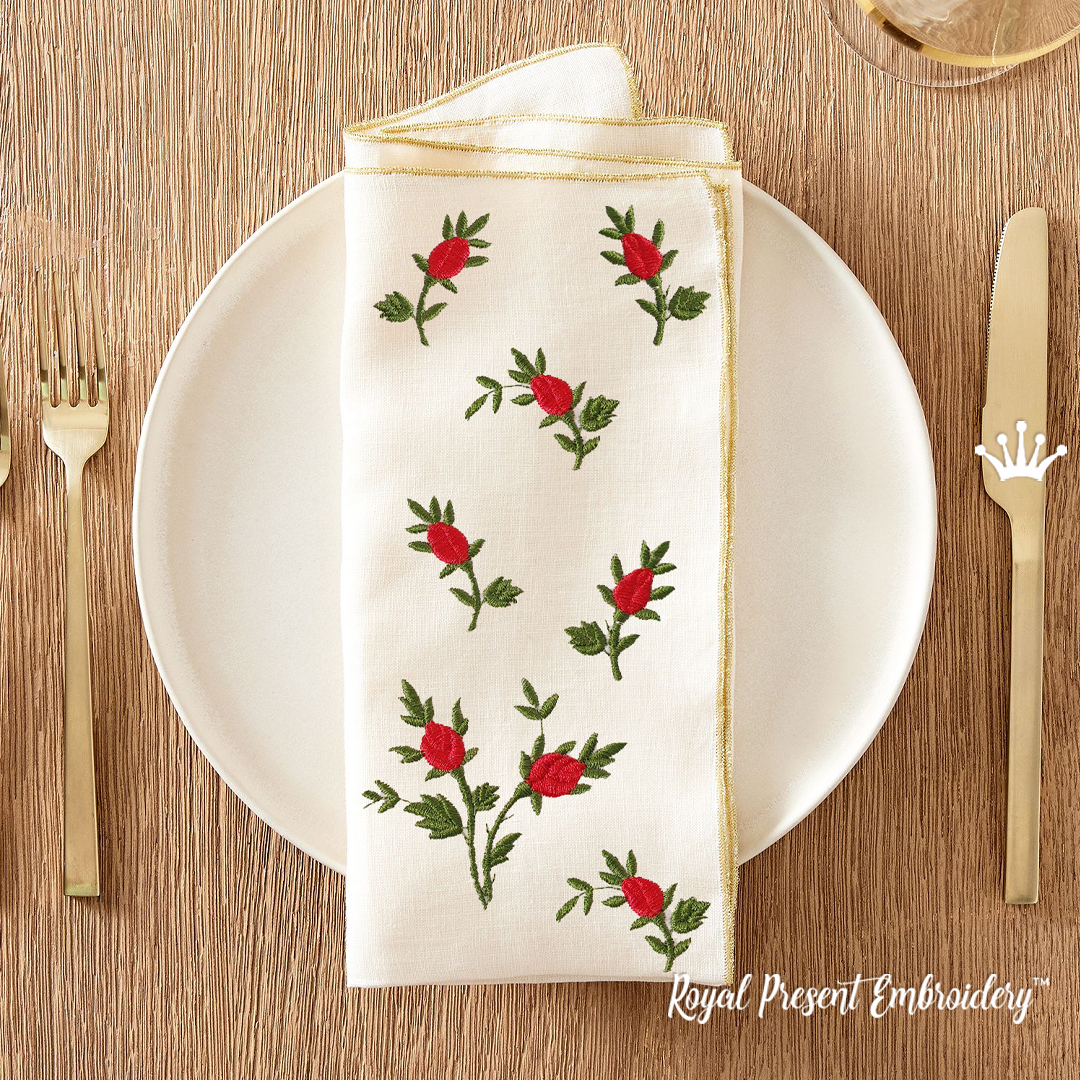 Small roses Machine Embroidery Design Set - 3 sizes | Royal Present ...