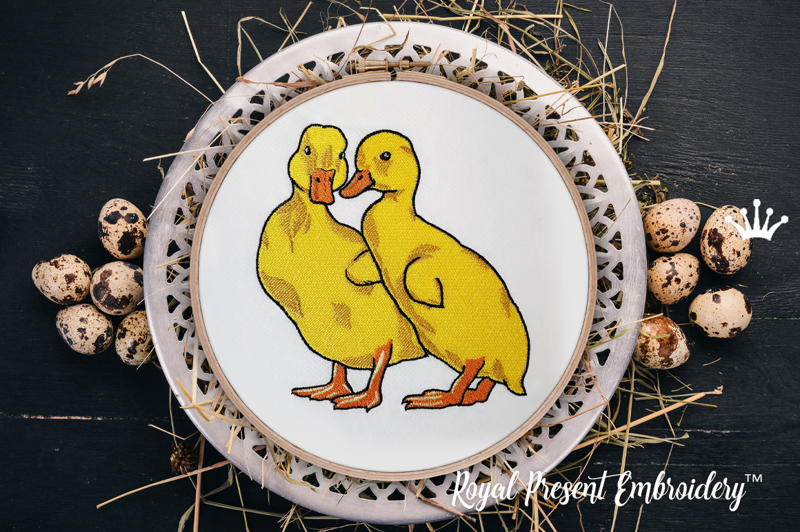 Ducklings large machine embroidery design - 4 sizes | Royal Present ...