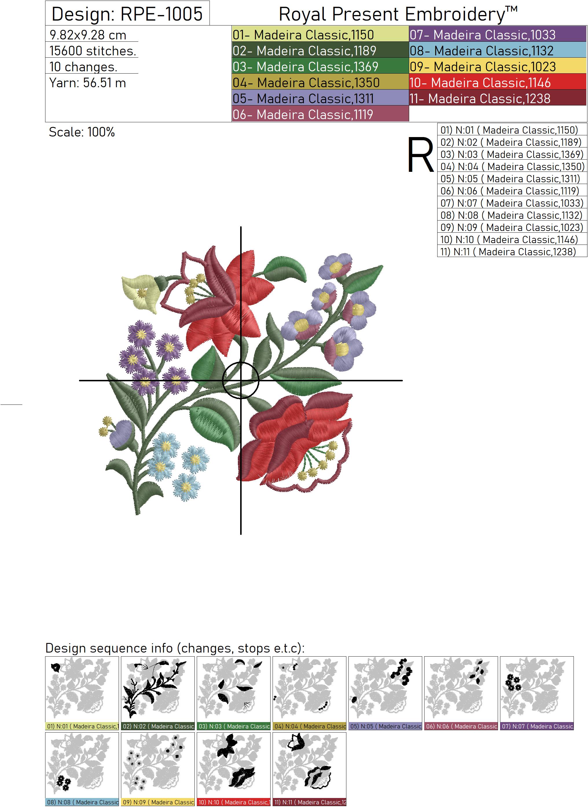 Traditional Hungarian Machine Embroidery Design - 4 sizes | Royal ...