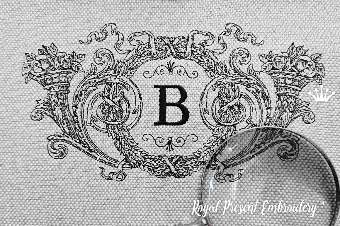 Victorian floral frame Machine Embroidery Design - 2 sizes | Royal ...