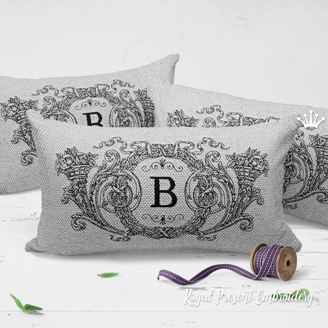 Victorian floral frame Machine Embroidery Design - 2 sizes | Royal ...