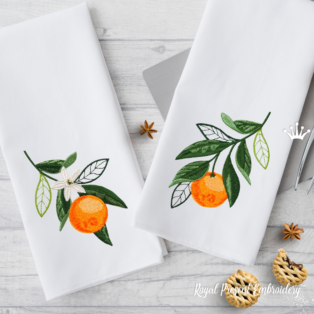 Oranges Machine Embroidery Designs - 3 sizes | Royal Present Embroidery