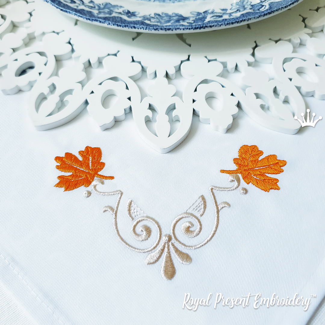 Fall Corner Machine embroidery design - 3 sizes | Royal Present Embroidery