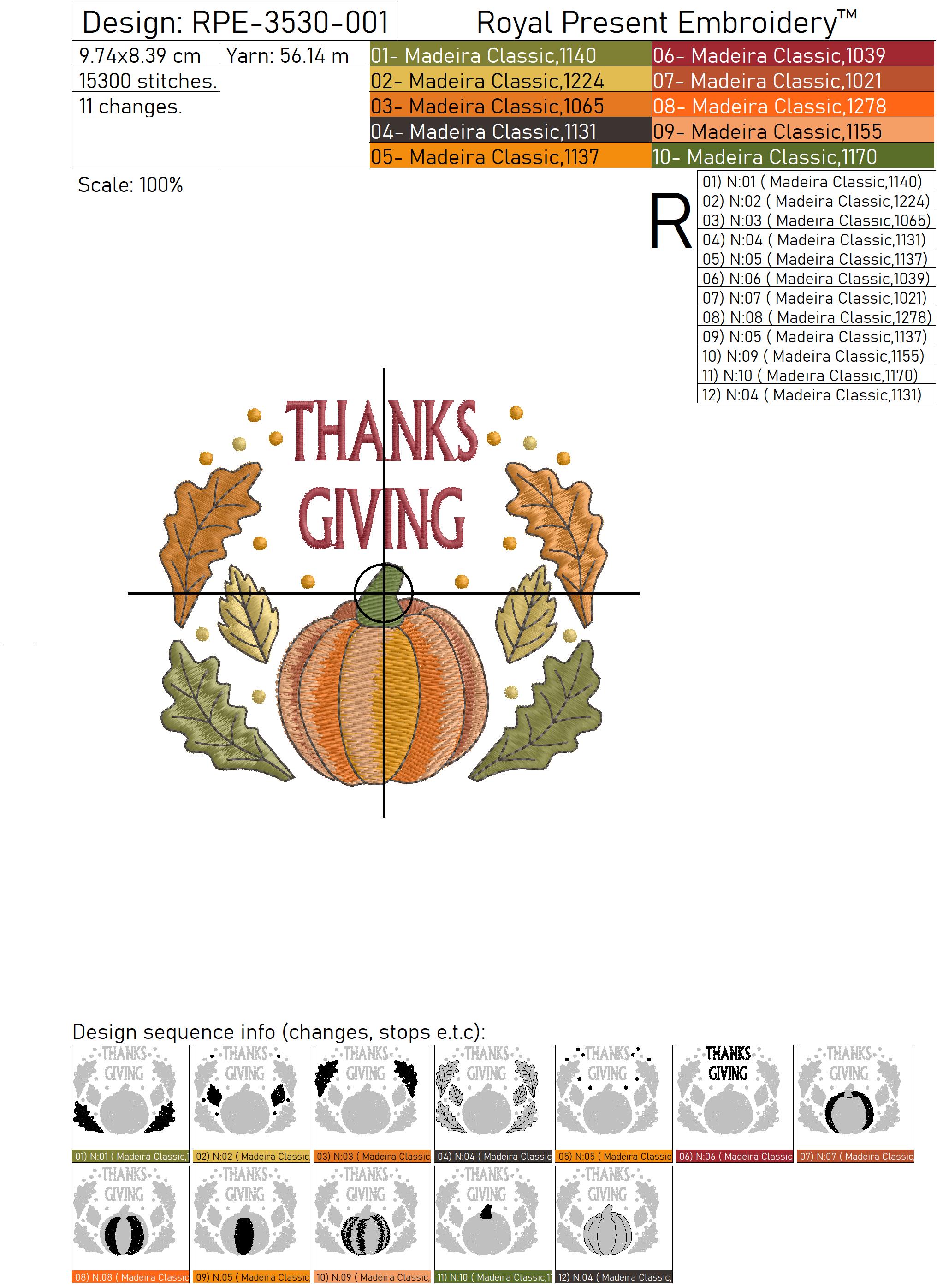 Happy Thanksgiving Machine Embroidery Designs Set - 4 in 1 | Royal ...