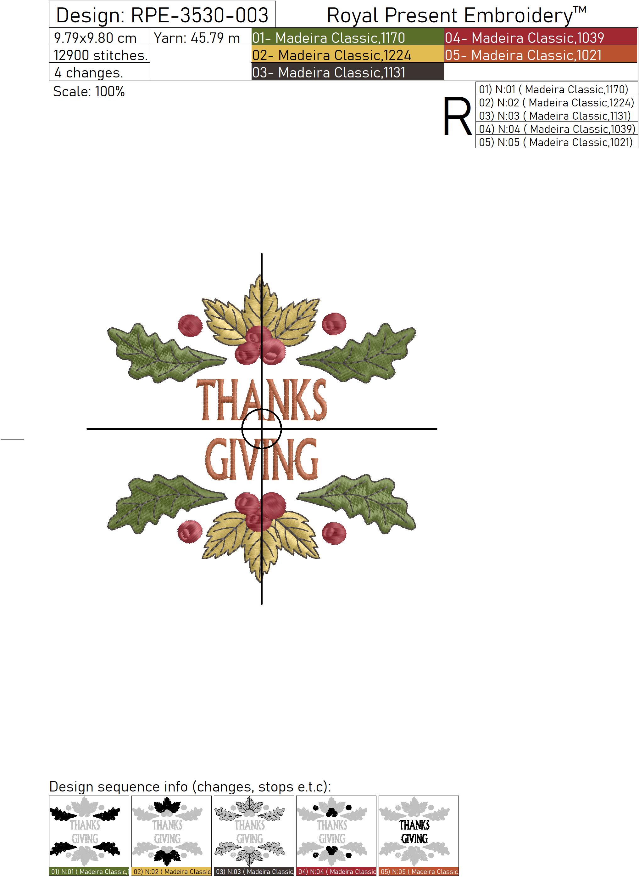 Happy Thanksgiving Machine Embroidery Designs Set - 4 in 1 | Royal ...