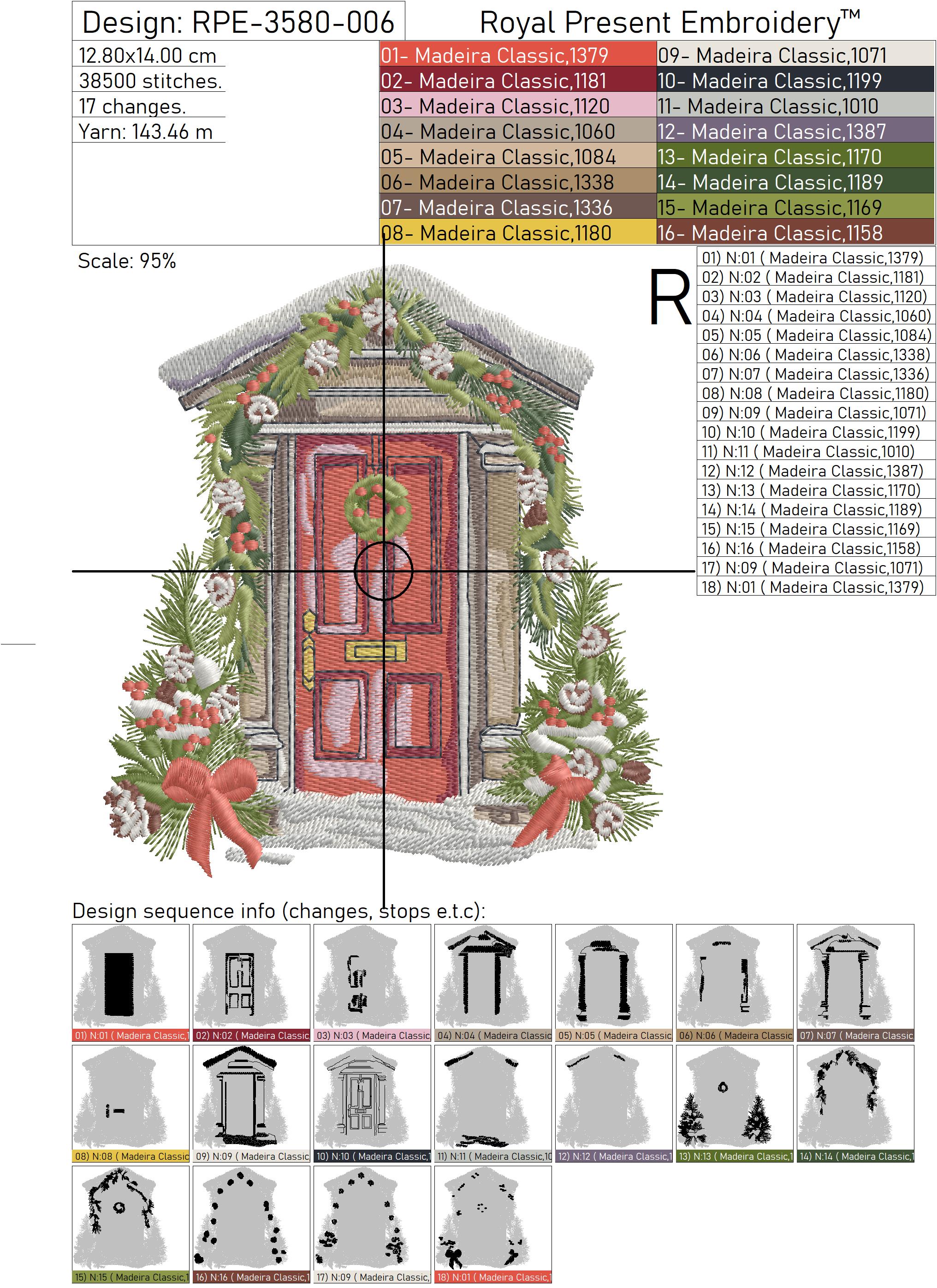Christmas door with garland Machine Embroidery Design | Royal Present ...