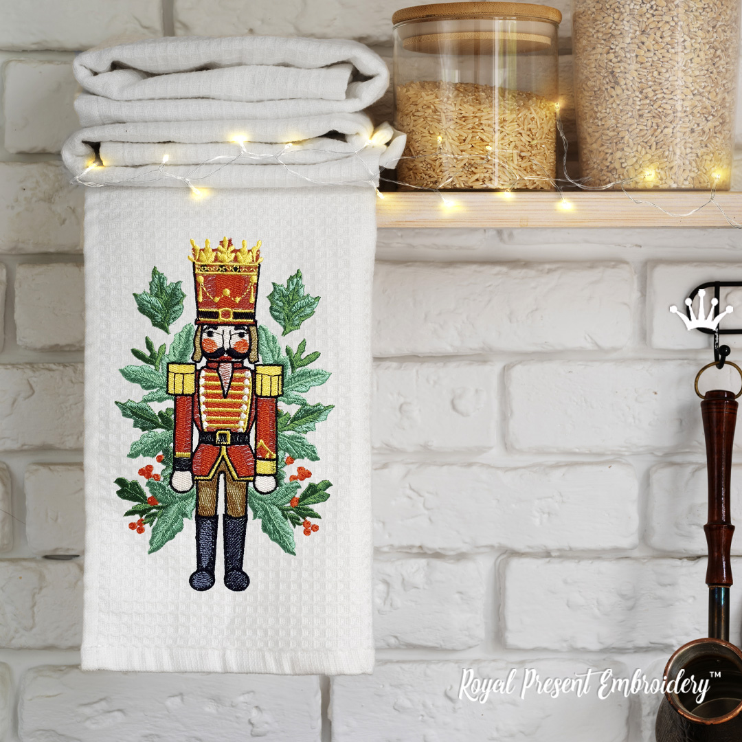 Nutcracker in a Crown large design | Royal Present Embroidery