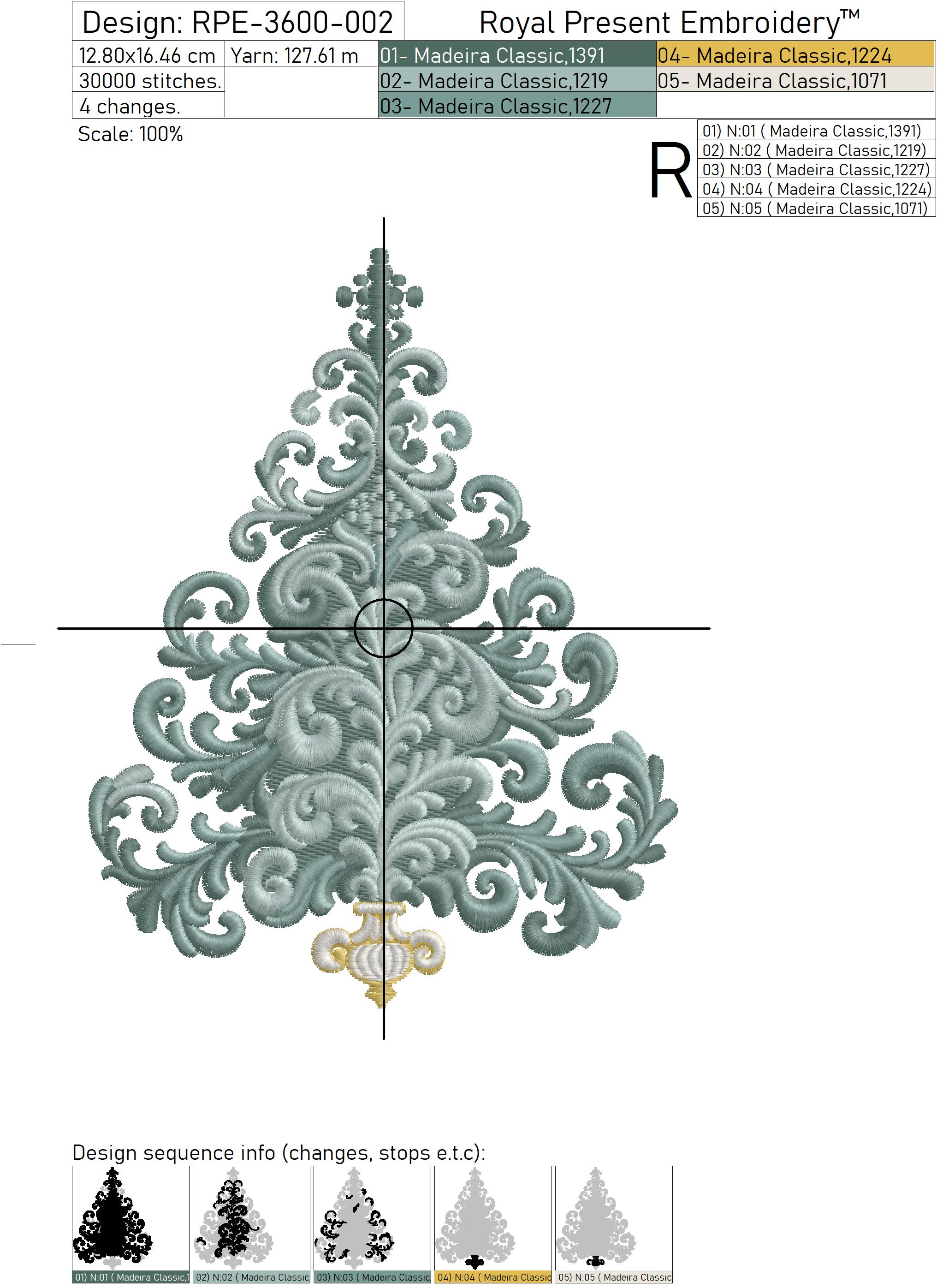 Rococo Christmas tree | Royal Present Embroidery