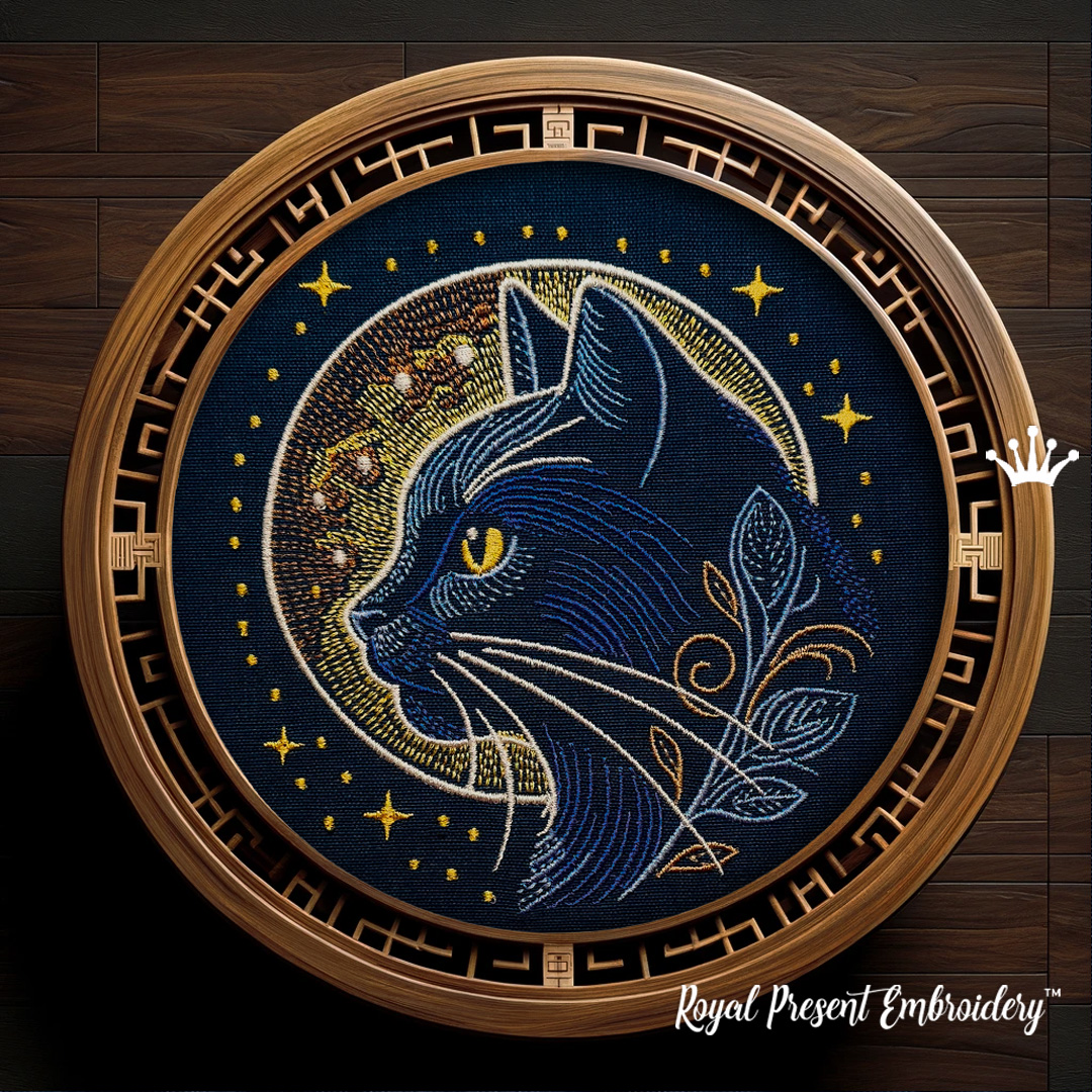 Small Moon Cat - 3 sizes | Royal Present Embroidery