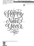 Happy New Year Machine Embroidery Design - 4 sizes | Royal Present ...
