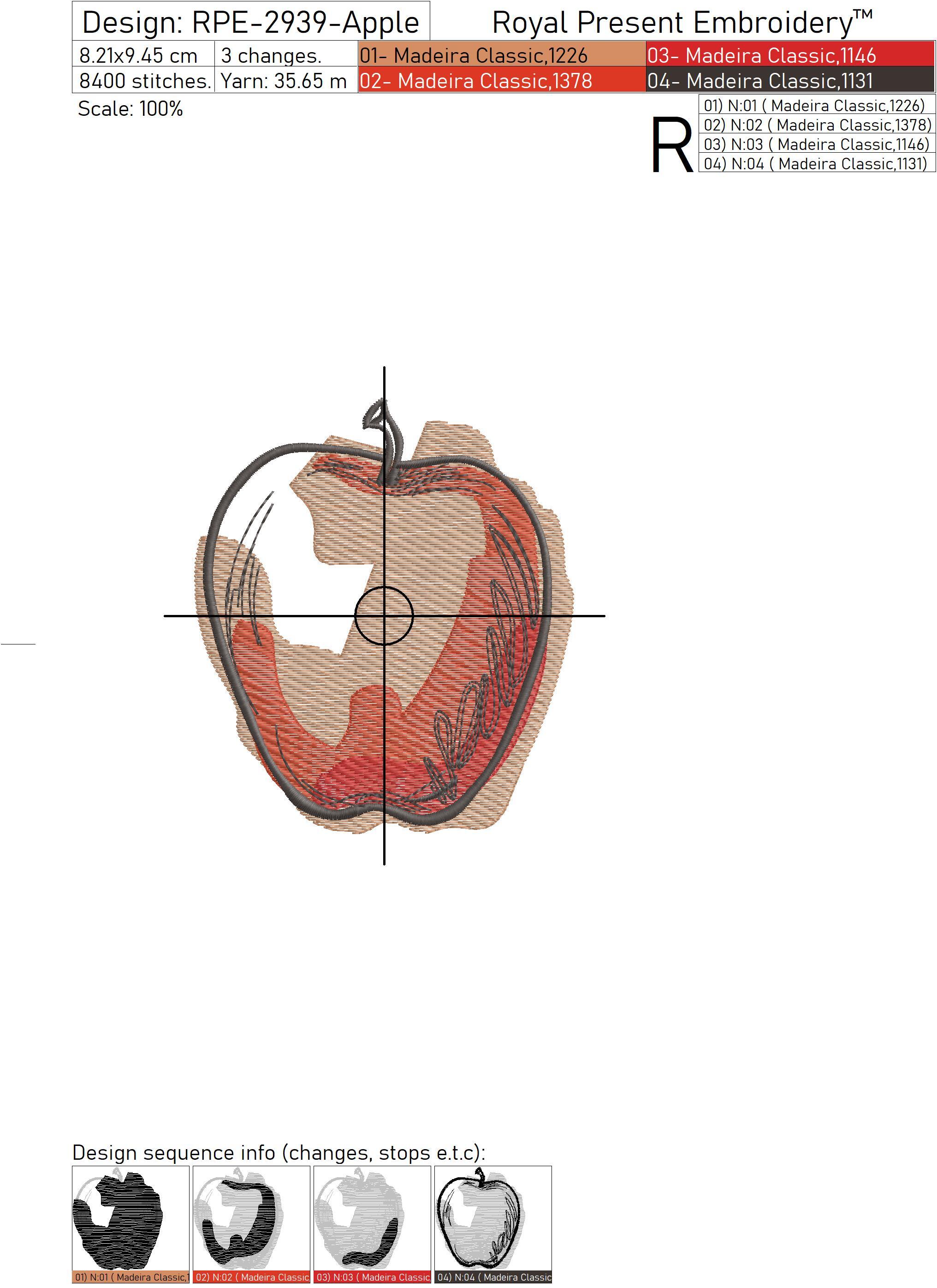 Watermelon, Apple, Raspberry, Pepper Machine embroidery designs - 2 ...