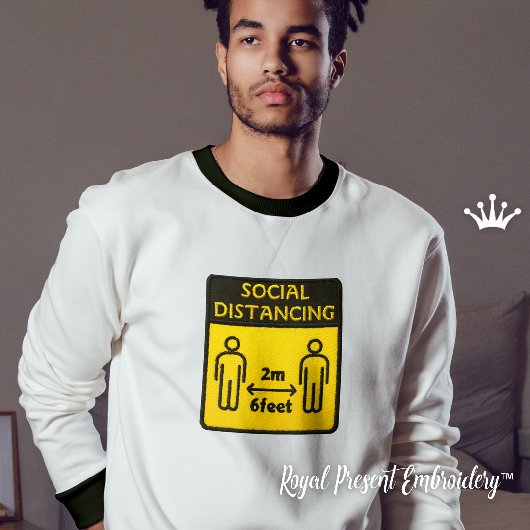 Social Distancing Applique Free Machine Embroidery design - 6 sizes ...