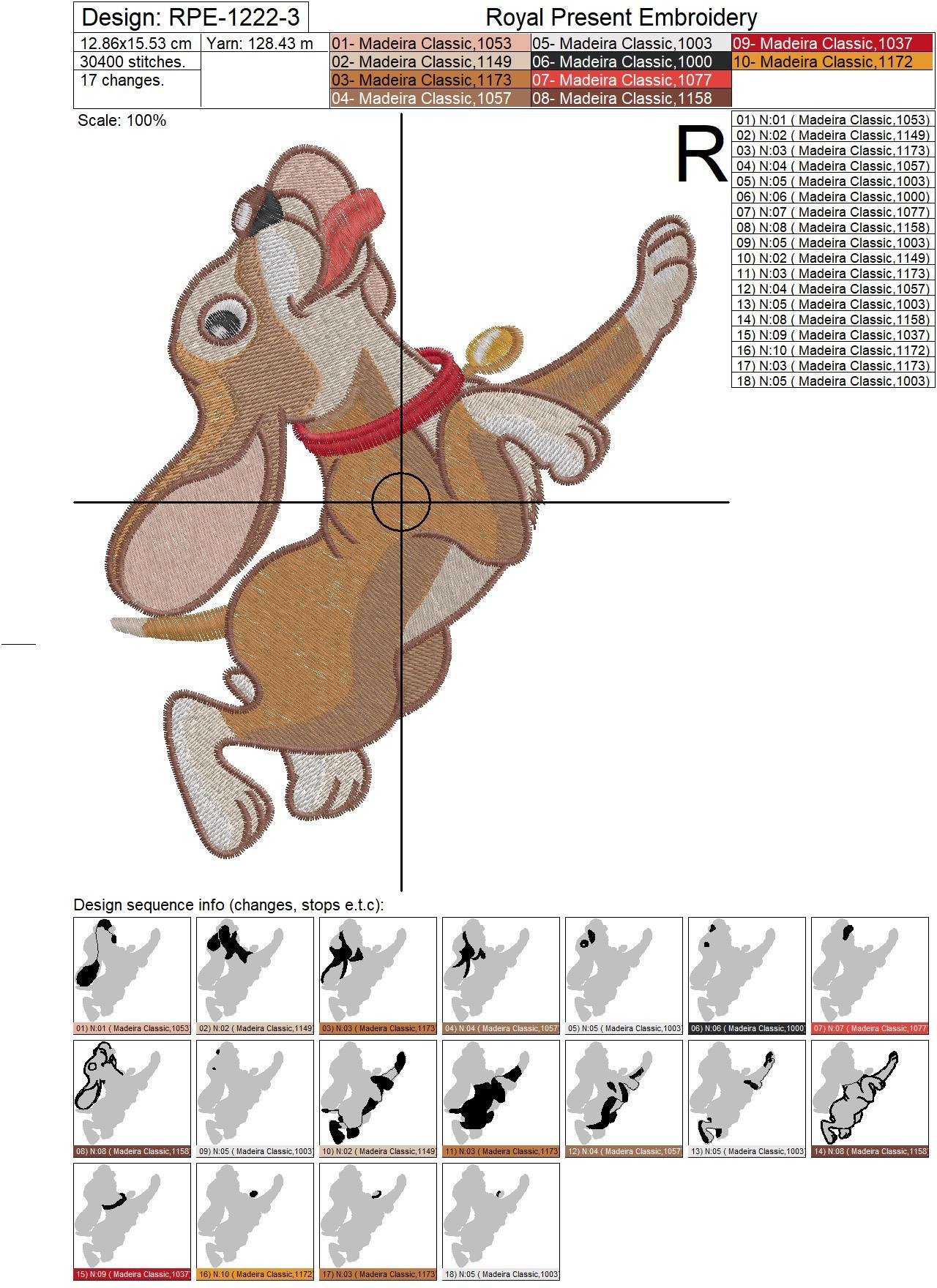 Cute Fun Puppy Machine Embroidery Design - 3 sizes | Royal Present ...