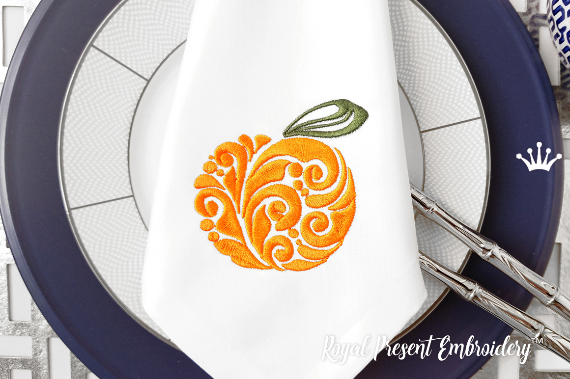 Ornate Orange machine embroidery design | Royal Present Embroidery