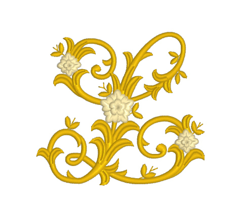 Machine Embroidery Design - Monogram L | Royal Present Embroidery