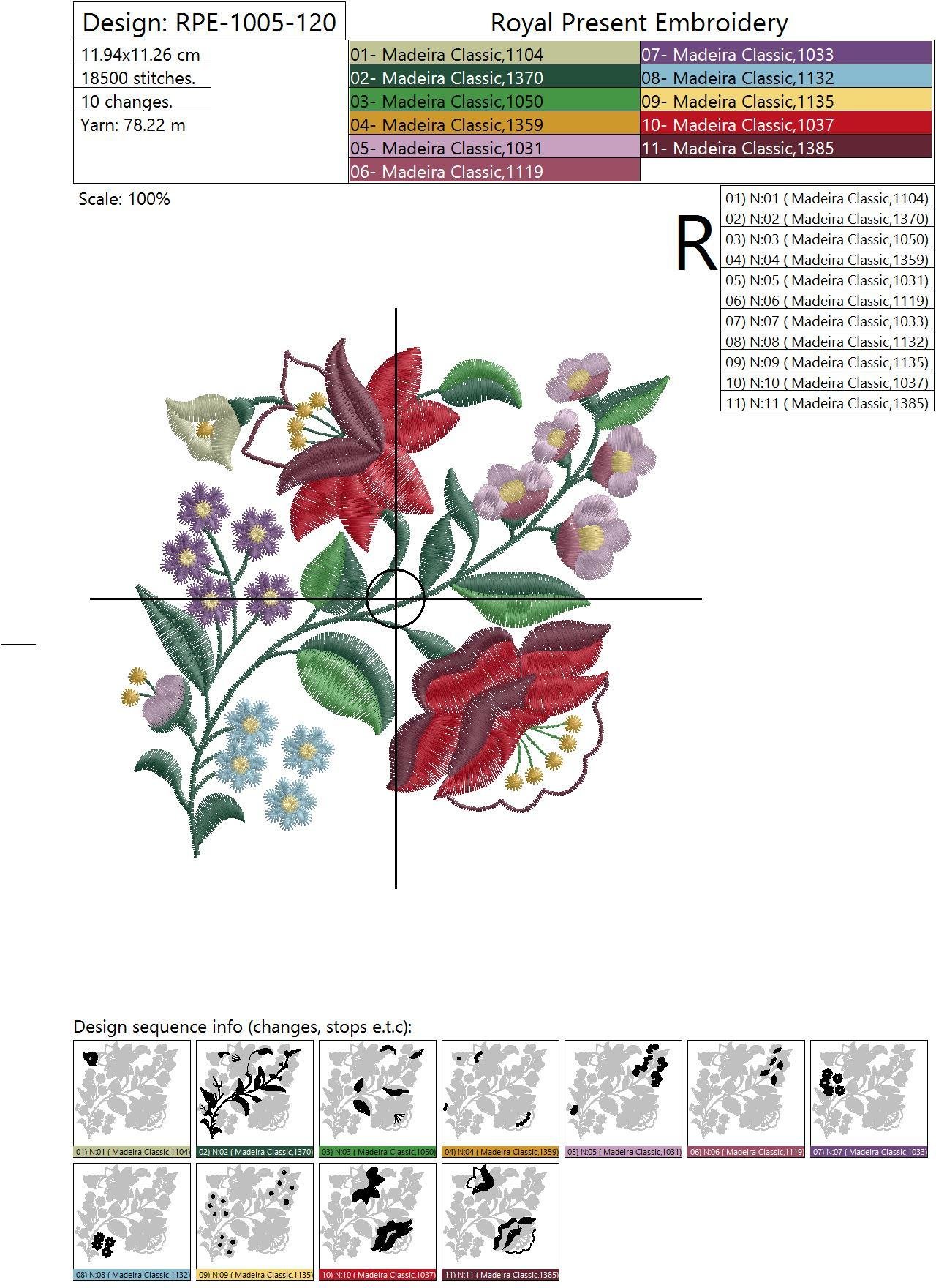 Traditional Hungarian Machine Embroidery Design - 2 sizes | Royal ...