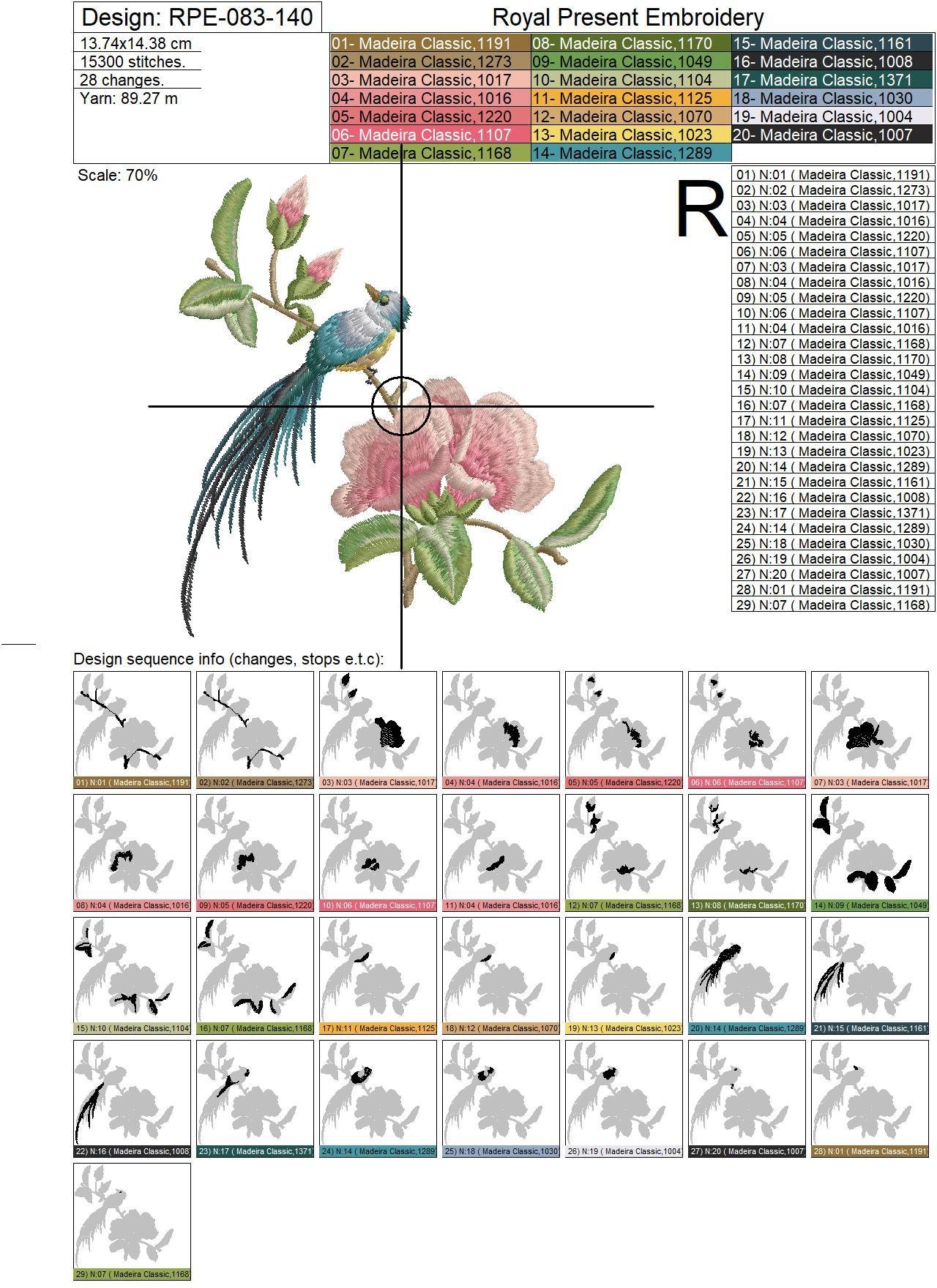 Long stitch Beautiful Bird machine embroidery design | Royal Present ...