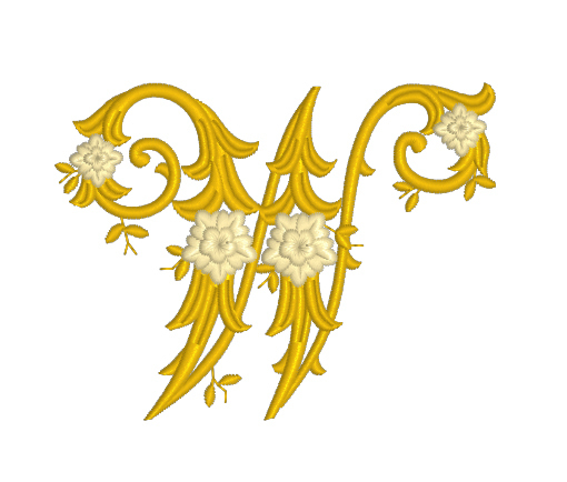 Machine Embroidery Design - Monogram W | Royal Present Embroidery