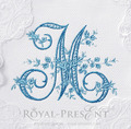 Machine Embroidery Design Monogram M | Royal Present Embroidery