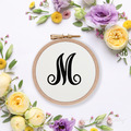 M Monogram Machine Embroidery Design - 2 sizes | Royal Present Embroidery