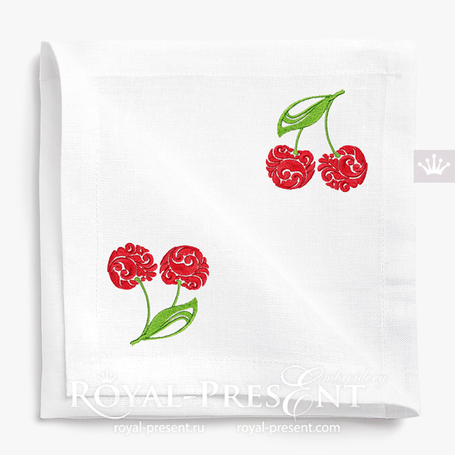 Ornate Cherry Machine Embroidery Design - 2 sizes | Royal Present ...