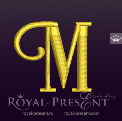 Capital Letter M Embroidery design V3 | Royal Present Embroidery