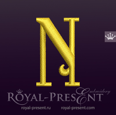Capital Letter N Embroidery design V4 | Royal Present Embroidery