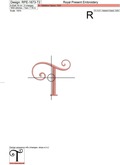Capital Letter T Embroidery design | Royal Present Embroidery