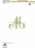 Machine Embroidery Design Vintage letter M | Royal Present Embroidery