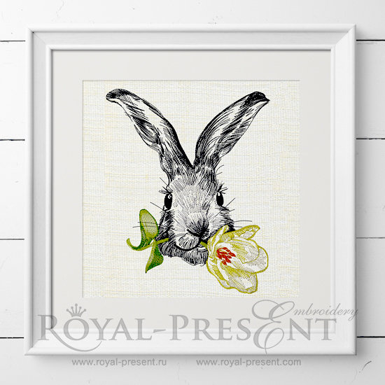 Spring Rabbit Embroidery Design | Royal Present Embroidery