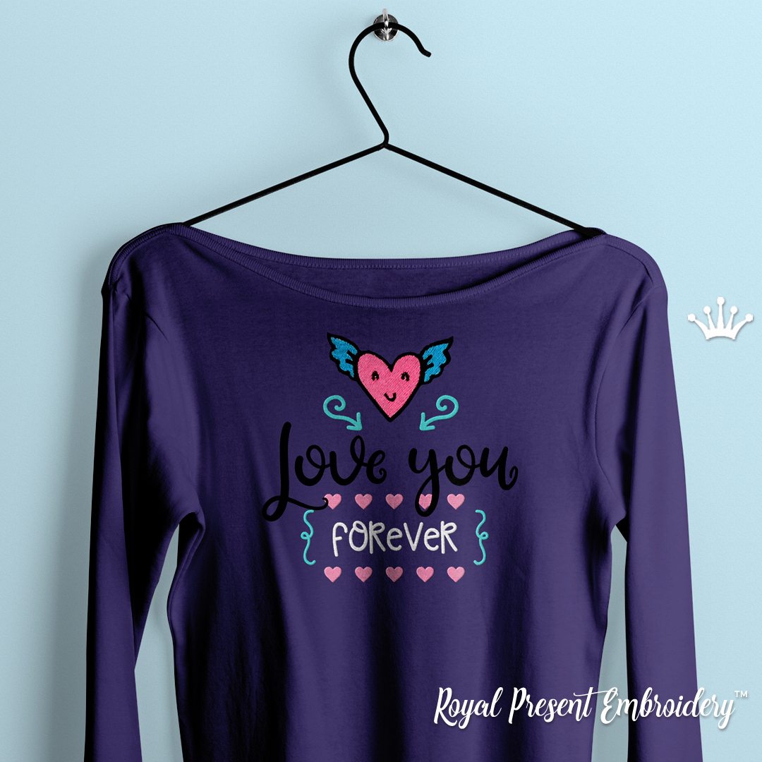 Machine Embroidery Design Love You Forever - 3 sizes | Royal Present ...