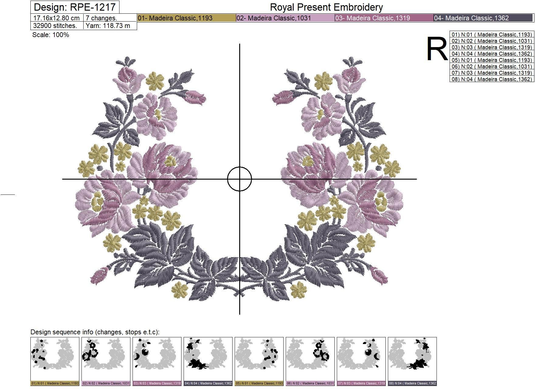 Machine Embroidery Design Purple Roses Monogram Frame - 2 sizes | Royal ...