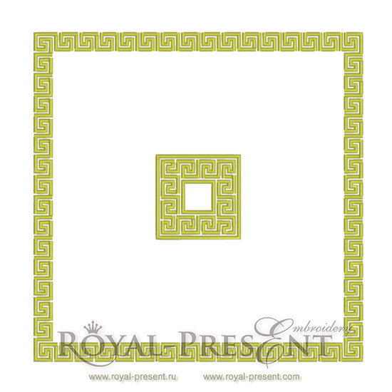 Machine Embroidery Design Square Greek Ornament - 2 sizes | Royal ...