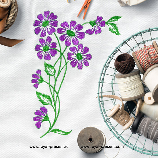 Wildflowers Machine Embroidery Design | Royal Present Embroidery