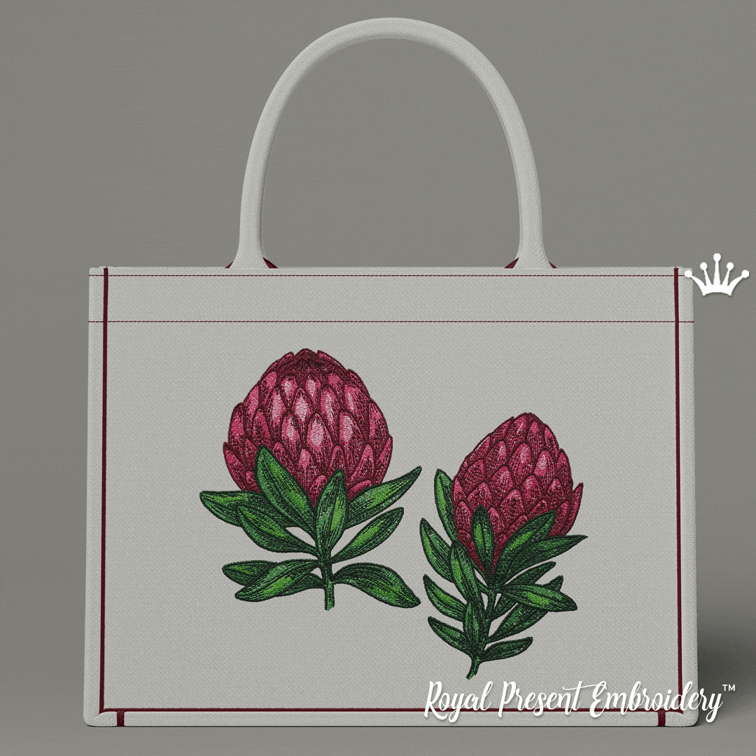 Protea Machine Embroidery Designs - 4 sizes | Royal Present Embroidery