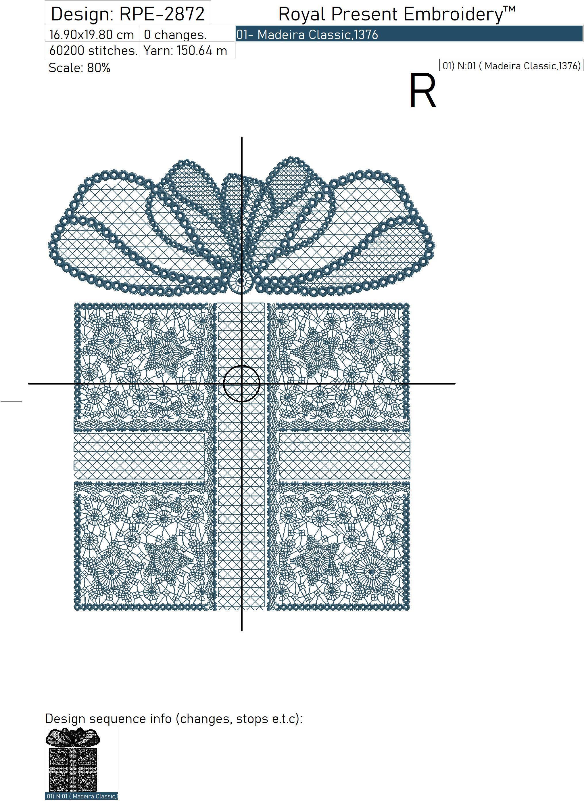 Gift box like lace machine embroidery design - 4 sizes | Royal Present ...