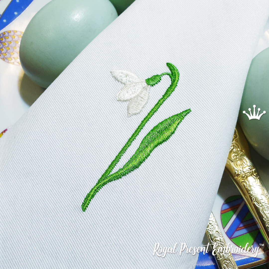 Spring Snowdrop Flower Machine Embroidery Design - 2 sizes | Royal ...