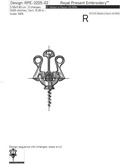 Two corkscrews Machine Embroidery Design - 5 sizes | Royal Present ...
