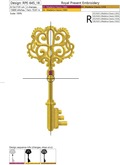 Machine Embroidery Design Vintage key - 2 sizes | Royal Present Embroidery