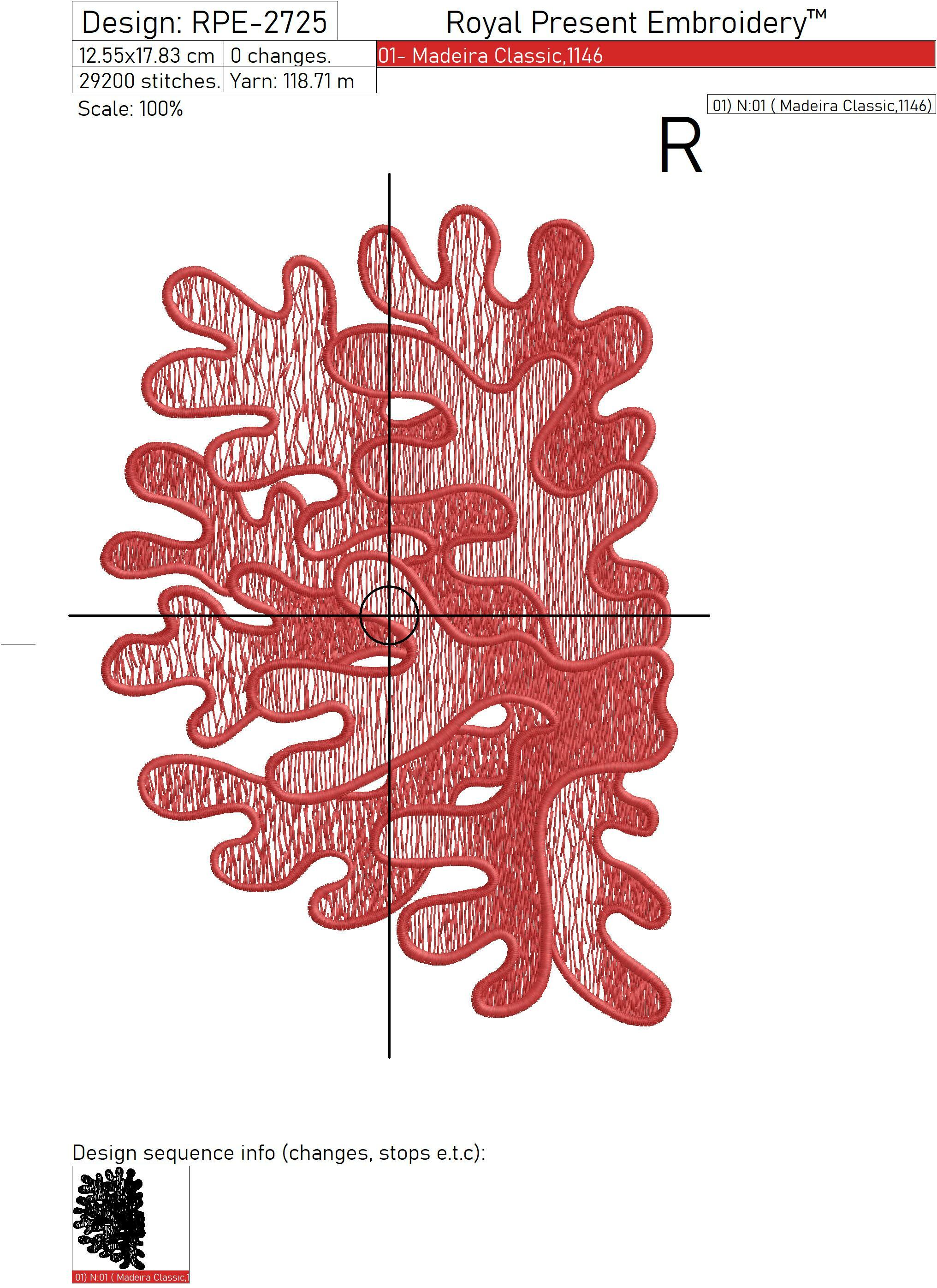 Tropical Coral Machine Embroidery Design - 6 sizes | Royal Present ...